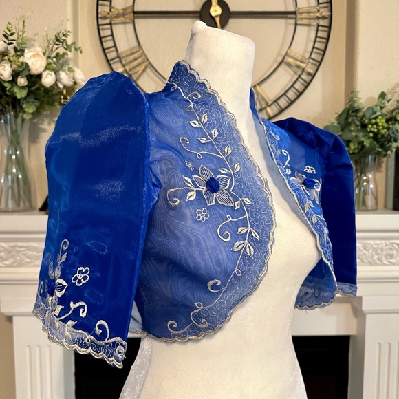 Dresses | Royal Blue Terno Sleeve Filipiniana Bolero | Poshmark